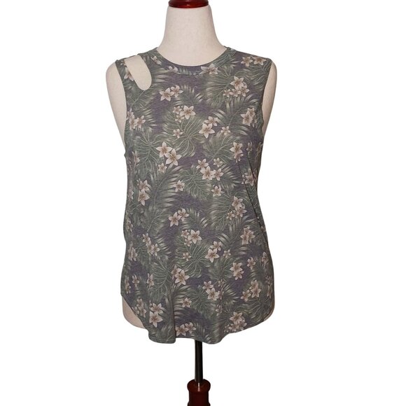 Chaser | Tops | New Chaser Womens Floral Print Cut Out Shoulder Tank ...